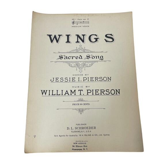 n/a | Accents | Antique 925 Wings Sacred Song Jessie William Pierson ...
